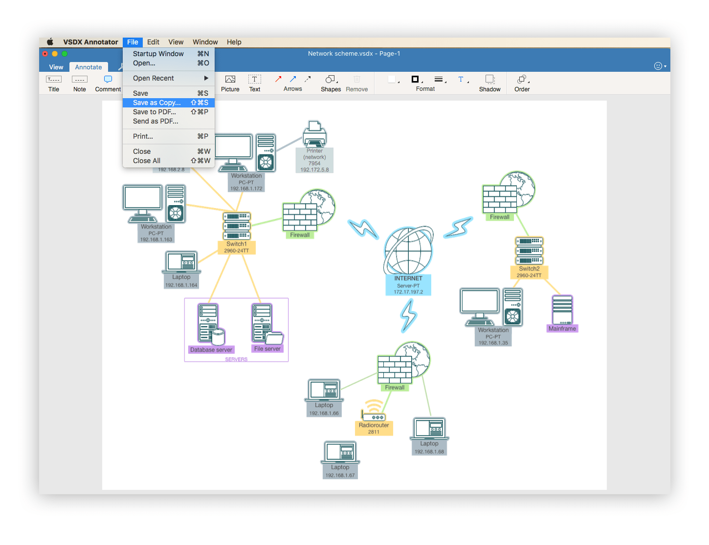 Convert Visio Files To PDF On Mac With VSDX Annotator